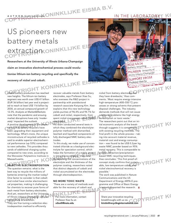 First Issue Of 2022 Pag 61 • Recycling International